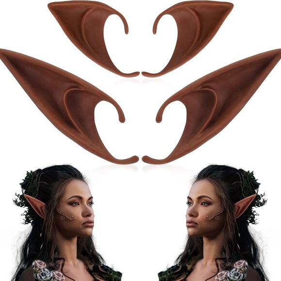 Other | Brown Tan Dark Elf Ears Halloween Renaissance Larp Masquerade ...